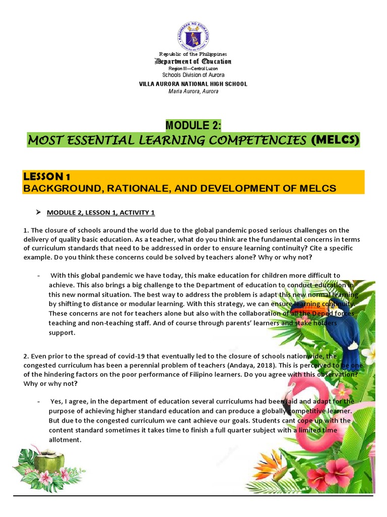 MELCS Development in Philippine Education | PDF | Solubility | Mixture