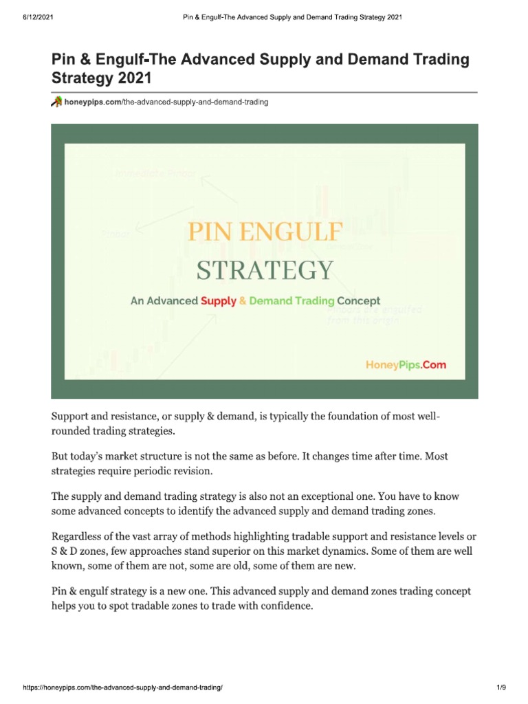 Pin & Engulf The Advanced Supply and Demand Trading Strategy 2021 | PDF
