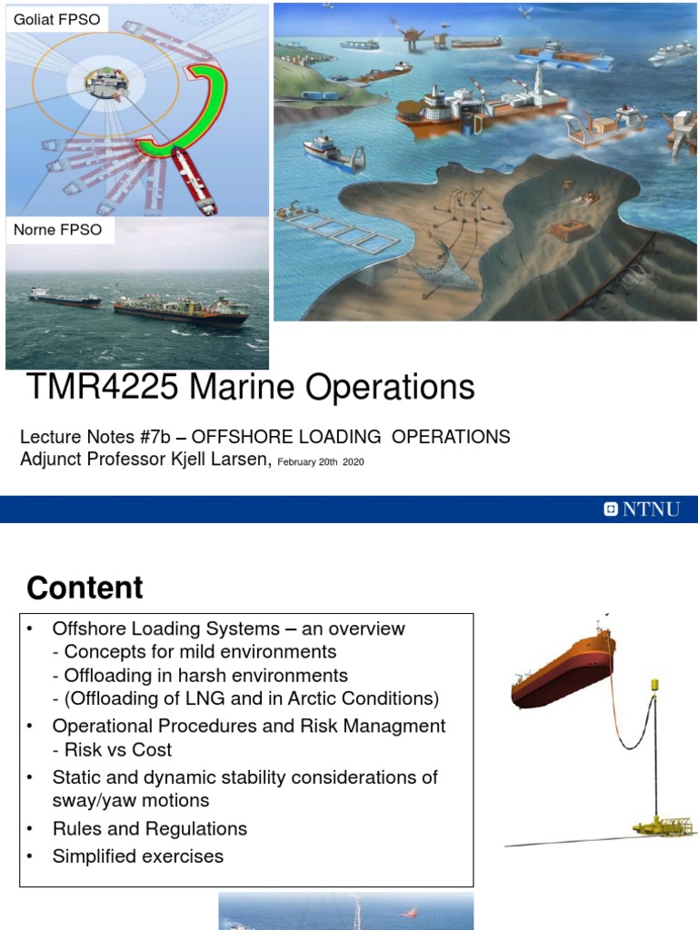 TMR4225 Marine Operations - 7b - Offshore Loading Operations - 2020 | PDF | Oil Tanker ...