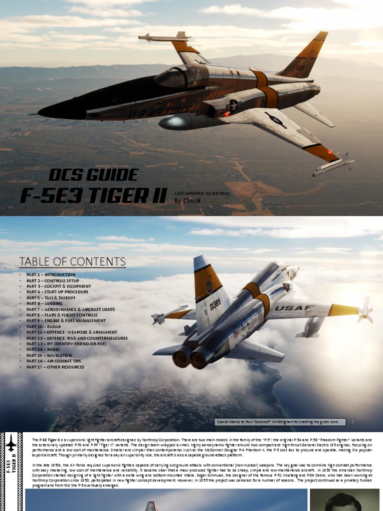 Dcs F-5e Tiger II Guide | PDF | Aircraft | Aviation