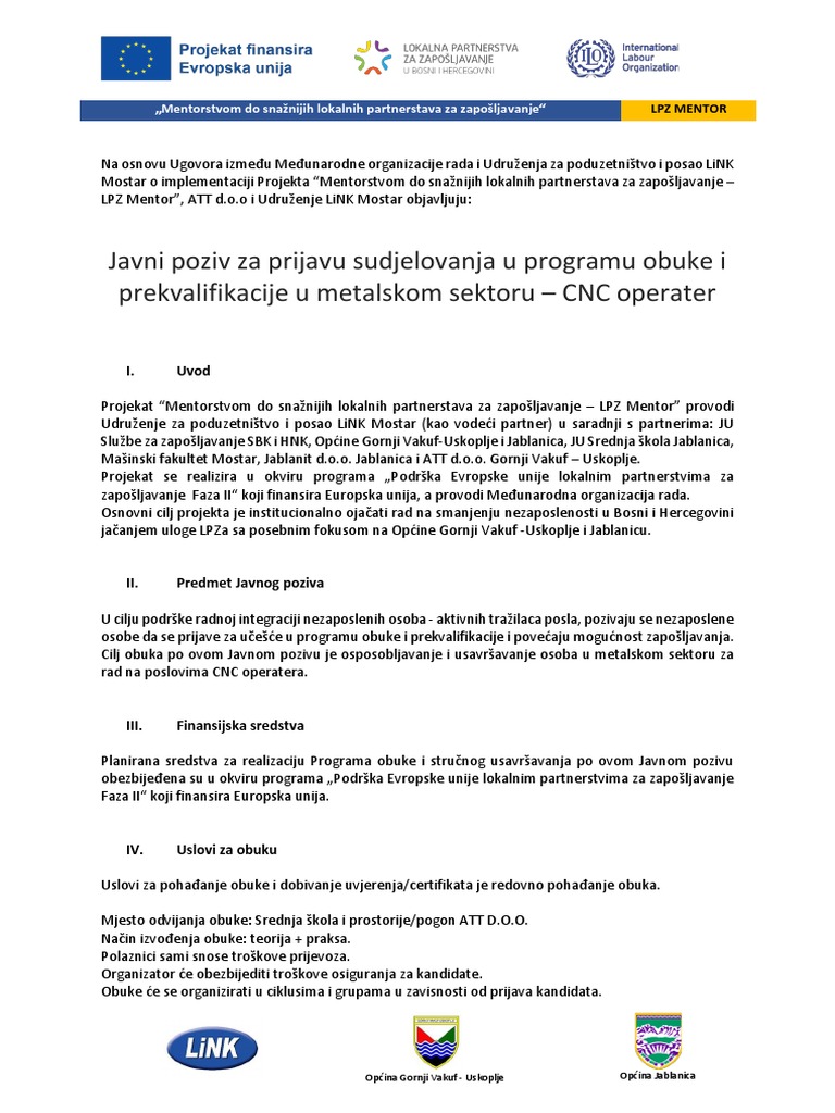 Primjer Javnog Poziva | PDF