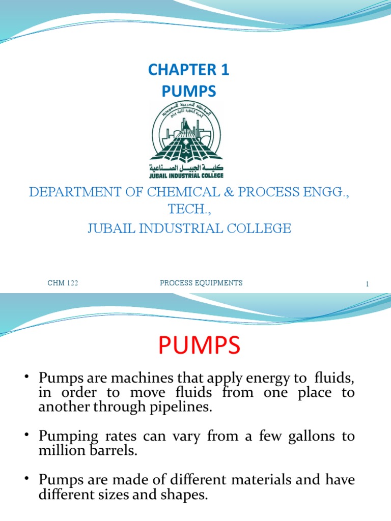 Chapter 1 Pumps | PDF | Pump | Energy Technology
