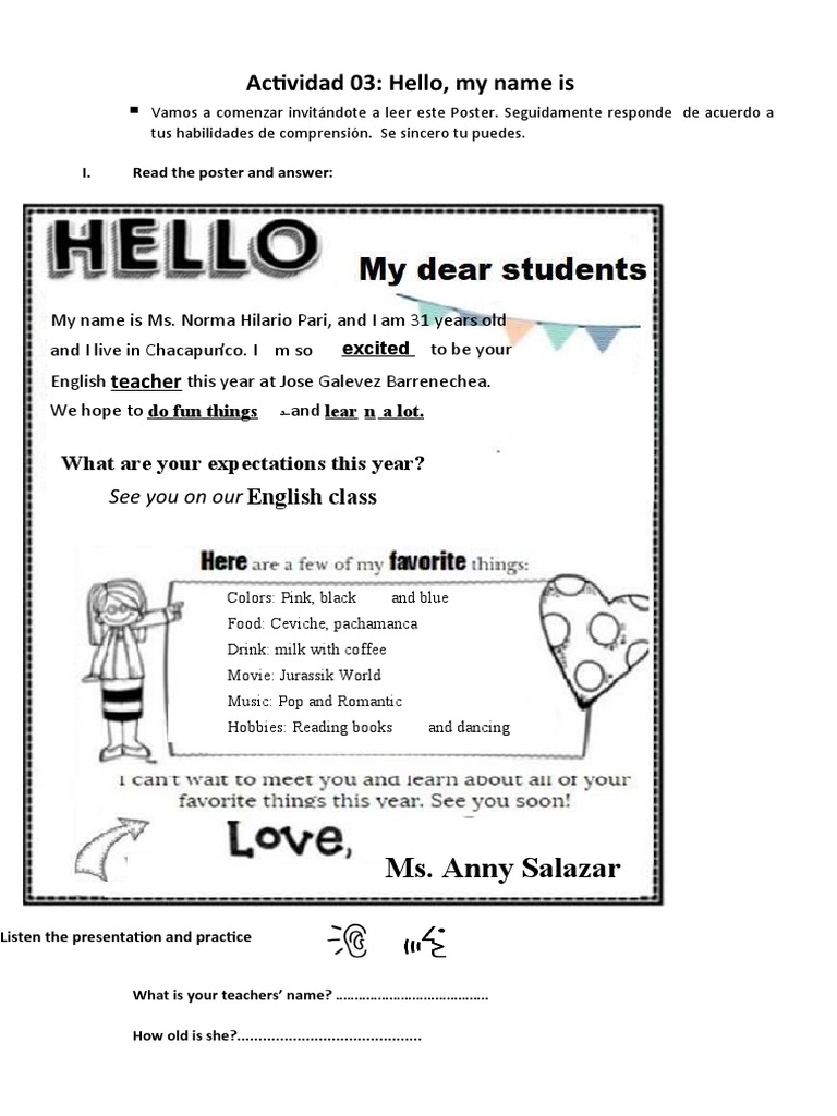 Texto, Hello My Name Is. | PDF