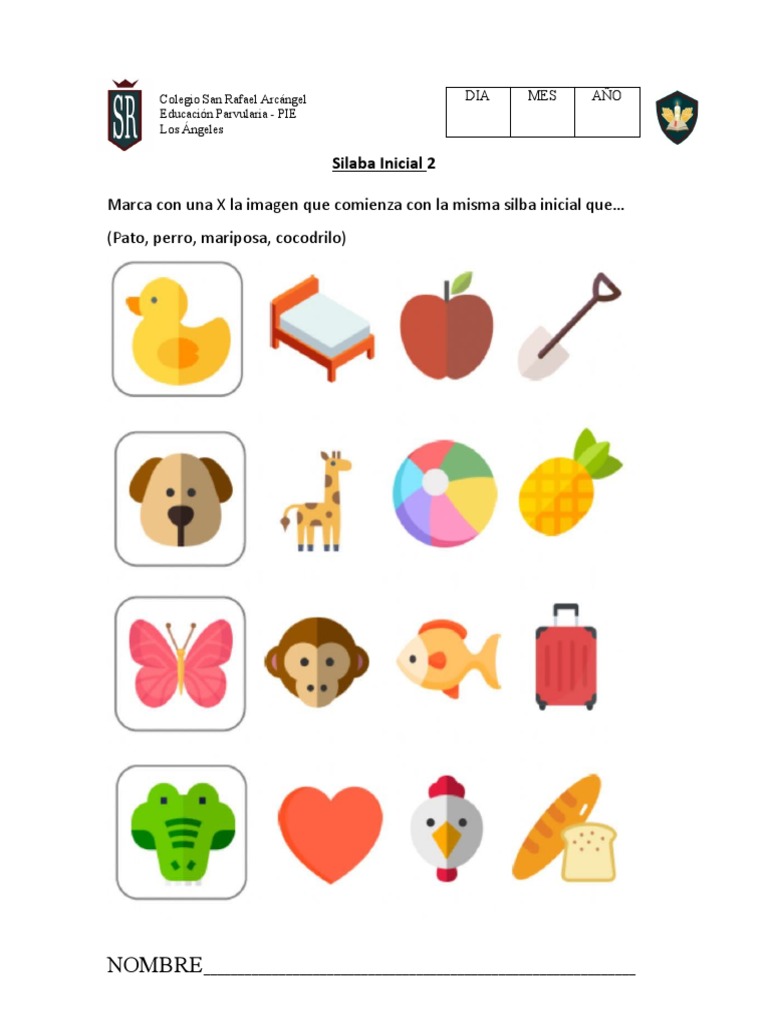 Actividad de Silaba Inicial 2 | PDF