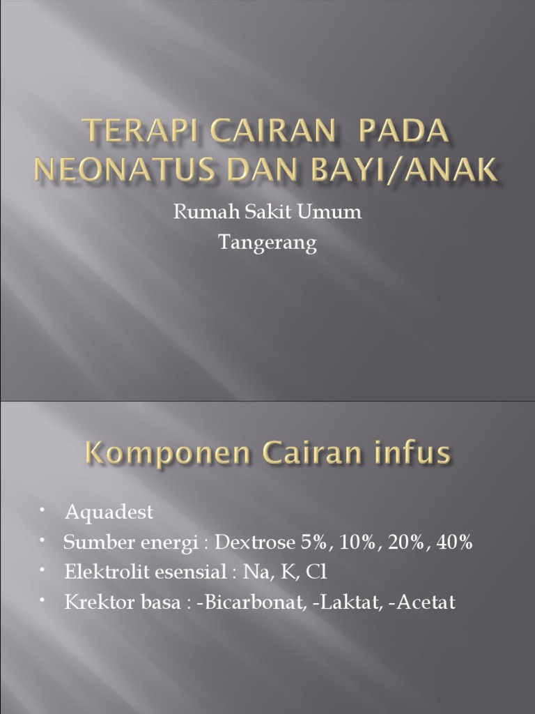 Cairan Infus untuk Neonatus dan Anak | PDF | Sains & Matematika