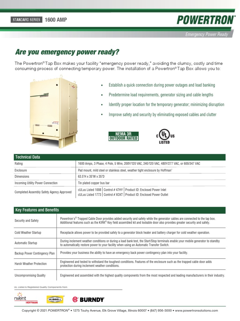 Powertron - Standard Series 1600A, Product Bulletin-3048540000196262 ...