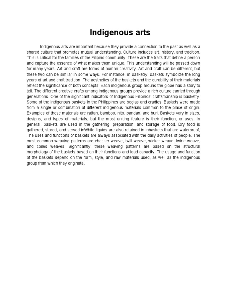 Indigenous Arts | PDF | Home & Garden | History