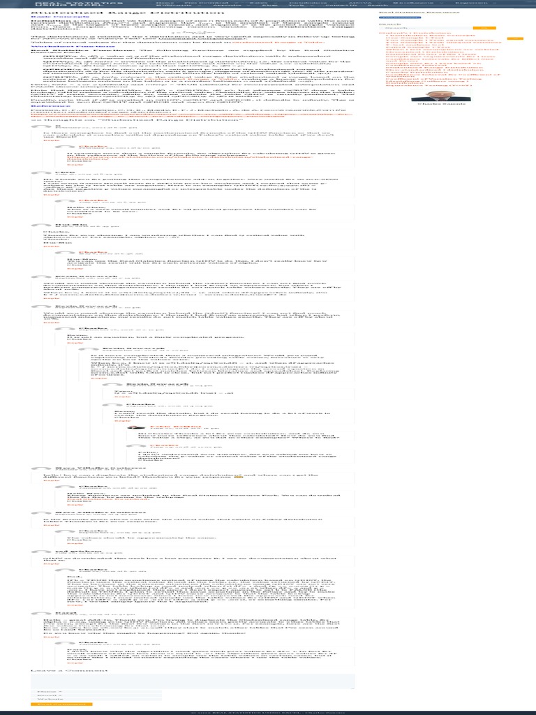 Studentized Range Dist. - Real Statistics Using Excel | PDF