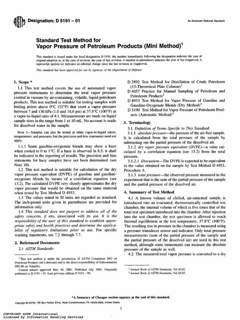 Astm D 5191 | PDF | Pressure | Calibration