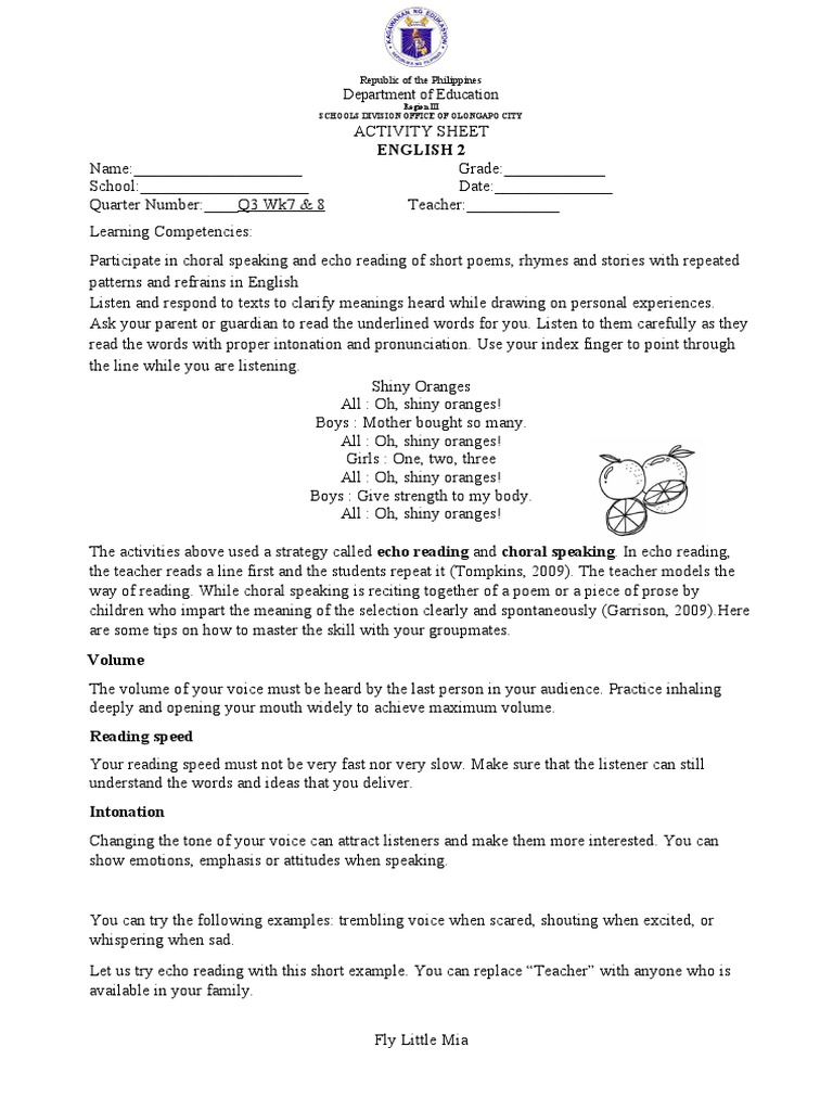 Eng Activity Sheets q3wk7-9 | PDF