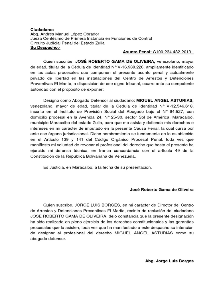 Nombramiento de Abogado Defensor. | PDF