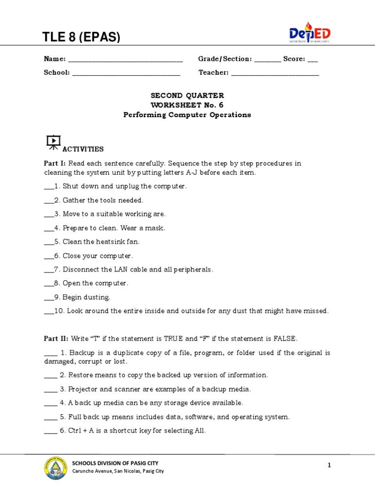 Tle Epas 8-Q2-DW6 | PDF | Antivirus Software | Computer Data Storage