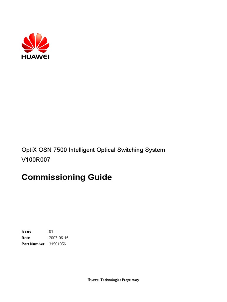 31501956-OptiX OSN 7500 Commissioning Guide (V100R007 - 01) | PDF ...