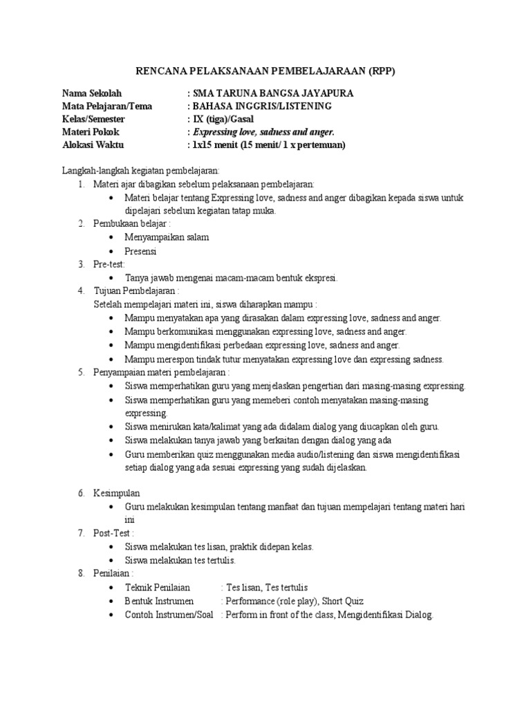 Rencana Pelaksanaan Pembelajaraan Microteaching Final Pdf