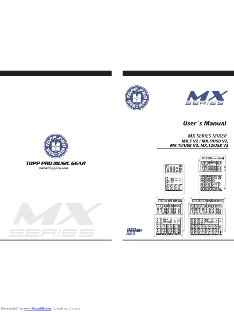Guide to Using the TOPP PRO MUSIC GEAR MX Series Mixer | PDF ...