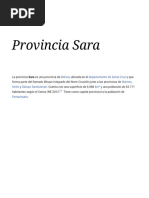 Provincia Sara Informe | PDF | Viajes y turismo