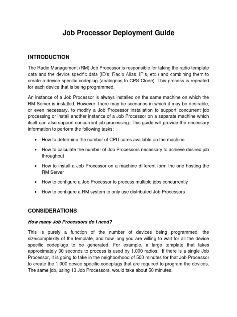 Job Processor Deployment | Download Free PDF | Central Processing Unit | Random Access Memory