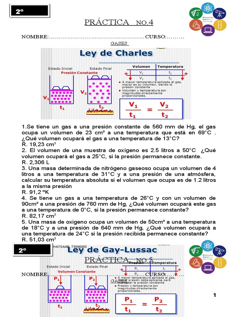 Practica Ley de Charles y Gay Lusac | PDF | Gases | Presión