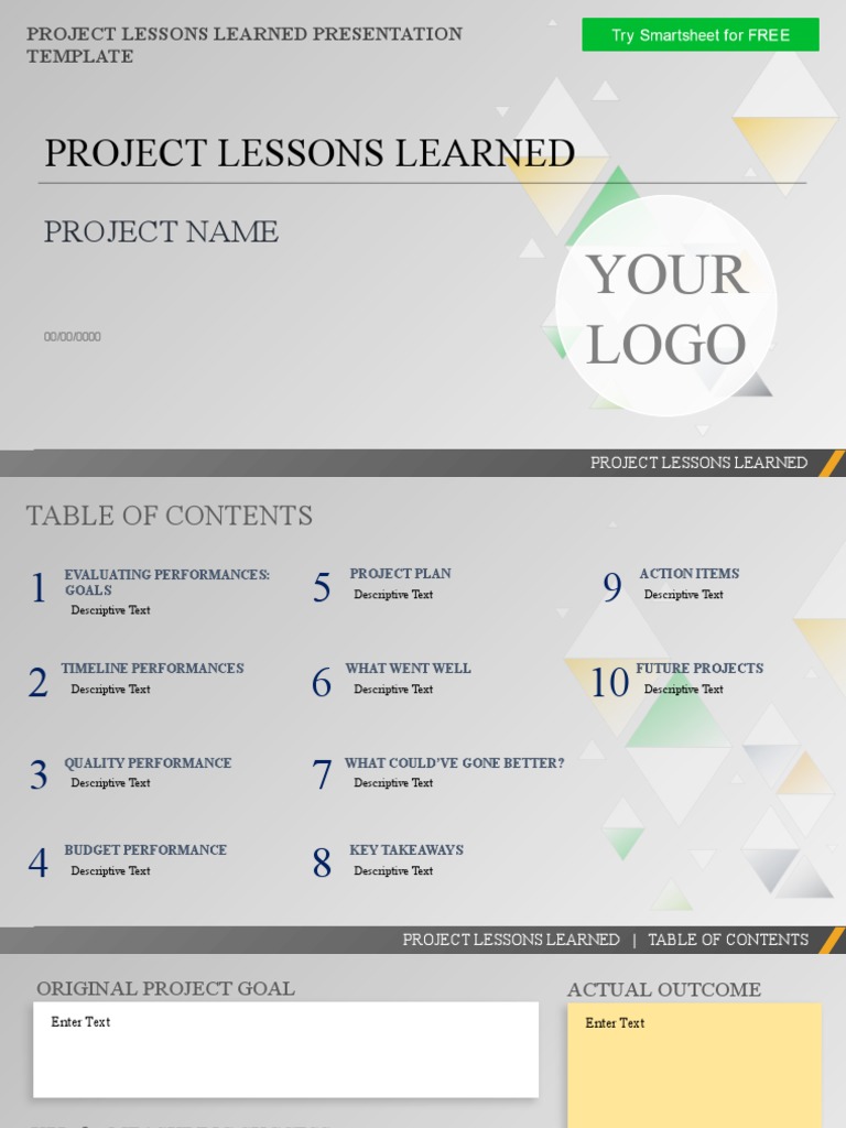 IC Projects Lessons Learned Presentation - PowerPoint 11070 | PDF ...