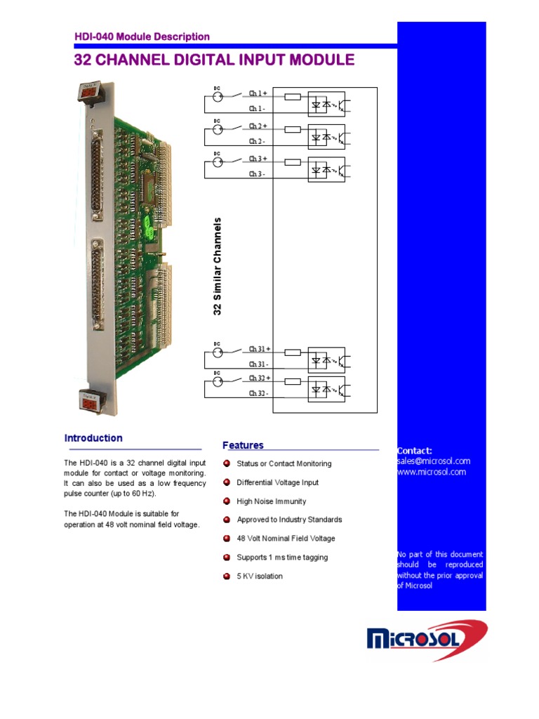 Module Description HDI-040 1.00 | PDF | Input/Output | Troubleshooting