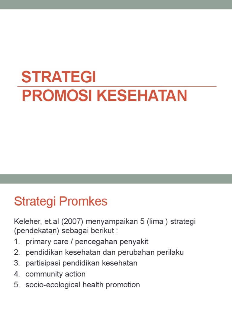 Strategi - Promkes | PDF