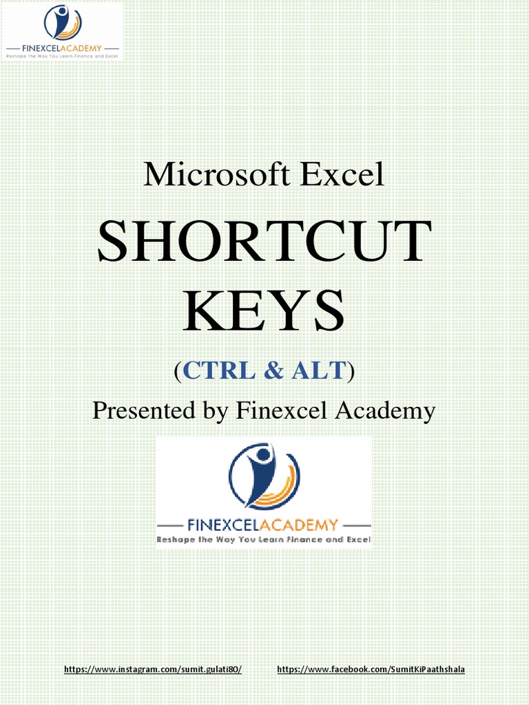 Shortcut Keys - CTRL and ALT | PDF | Spreadsheet | Microsoft Windows