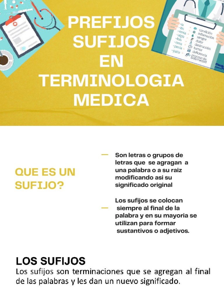 Prefijos Sufijos en Terminologia Medica | PDF | Morfología | Lexicología