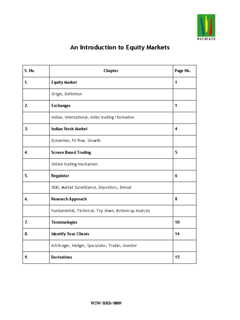 Introduction To Equity Market | Download Free PDF | Futures Contract ...