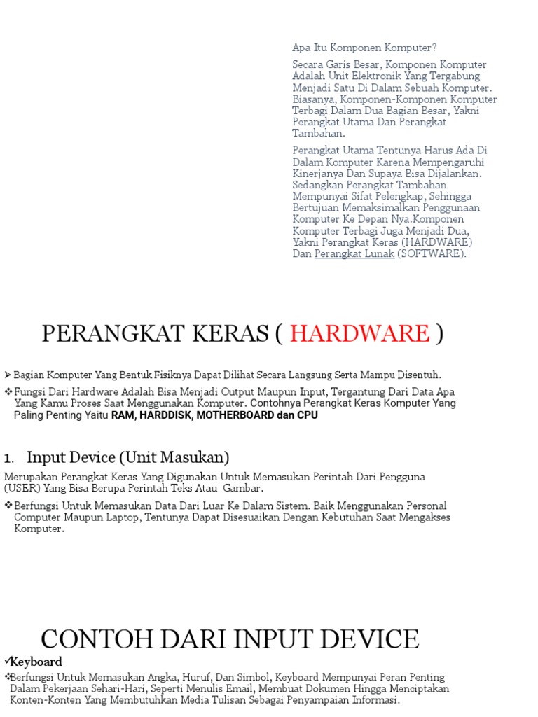 Komponen Komponen Komputer Beserta Fungsi | PDF