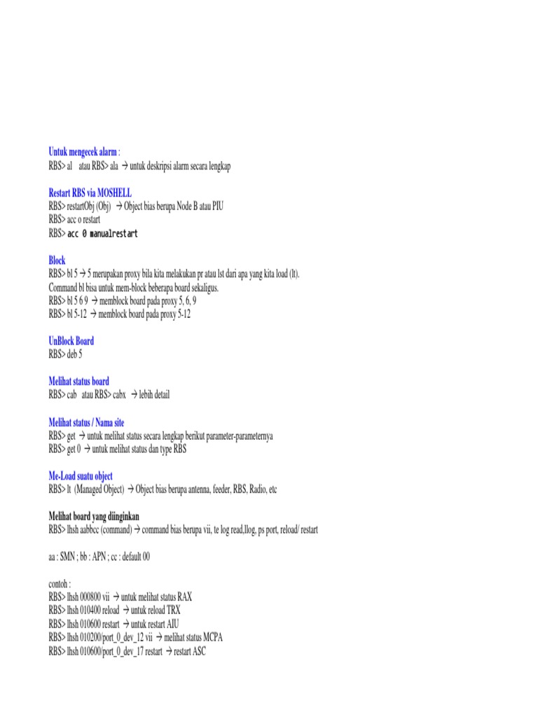 Basic Command-Moshell | PDF