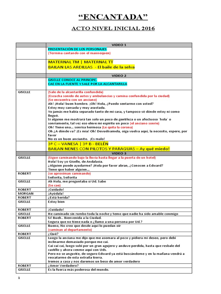 Guion Encantada | PDF | Amor