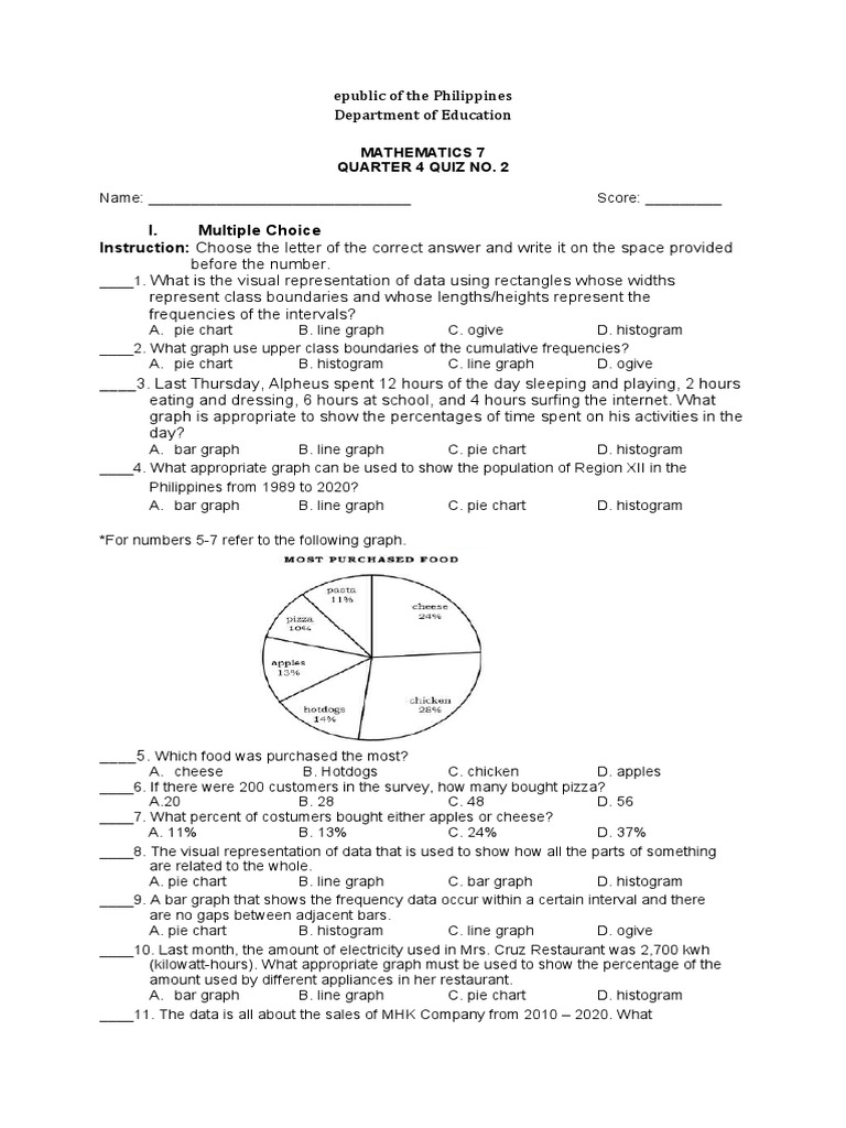 Math 7 Quiz 2 | PDF | Mode (Statistics) | Mean