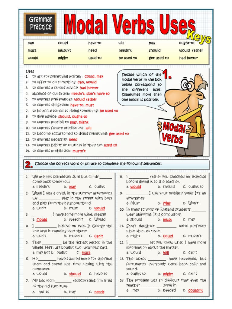 Modal Verbs Uses - Answer Key1 | Download Free PDF | Linguistic Typology | Language Mechanics