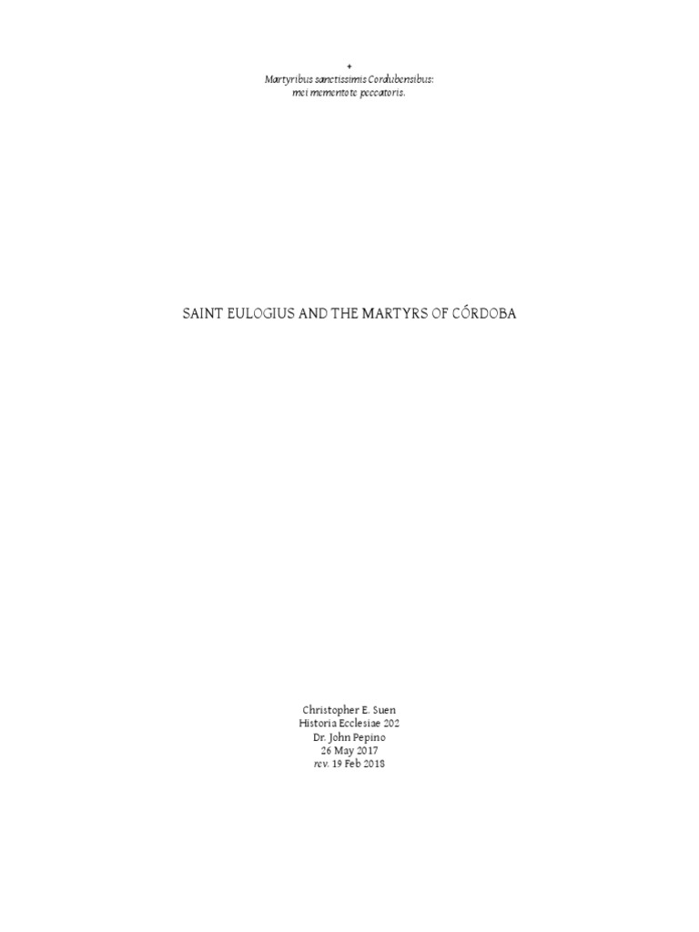 Saint Eulogius and The Martyrs of Córdoba | PDF | Abrahamic Religions