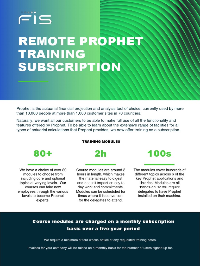 FIS Remote-Prophet-Training-Subscription | PDF | Option (Finance ...