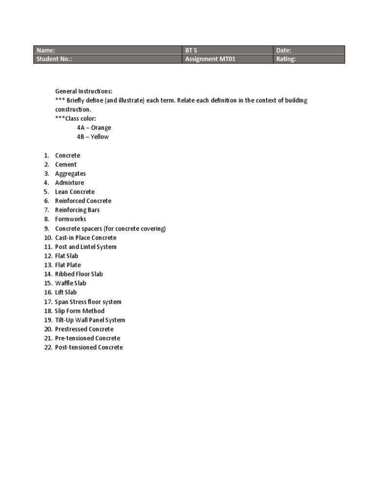 BT5 Assignment MT01 Concrete Terms and Definition | PDF