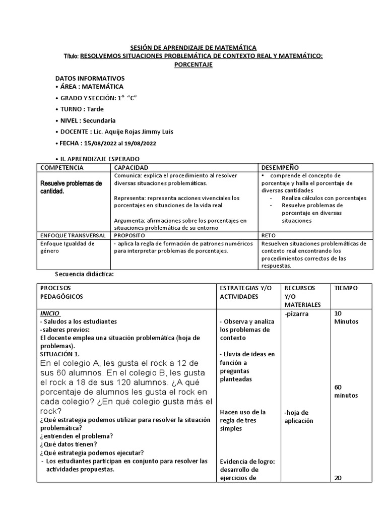 Resolviendo situaciones problemáticas de contexto real mediante el ...