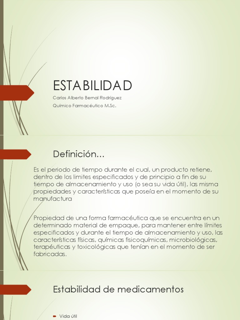 Definición de Estabilidad Química | PDF | Cinética química | Reacciones ...