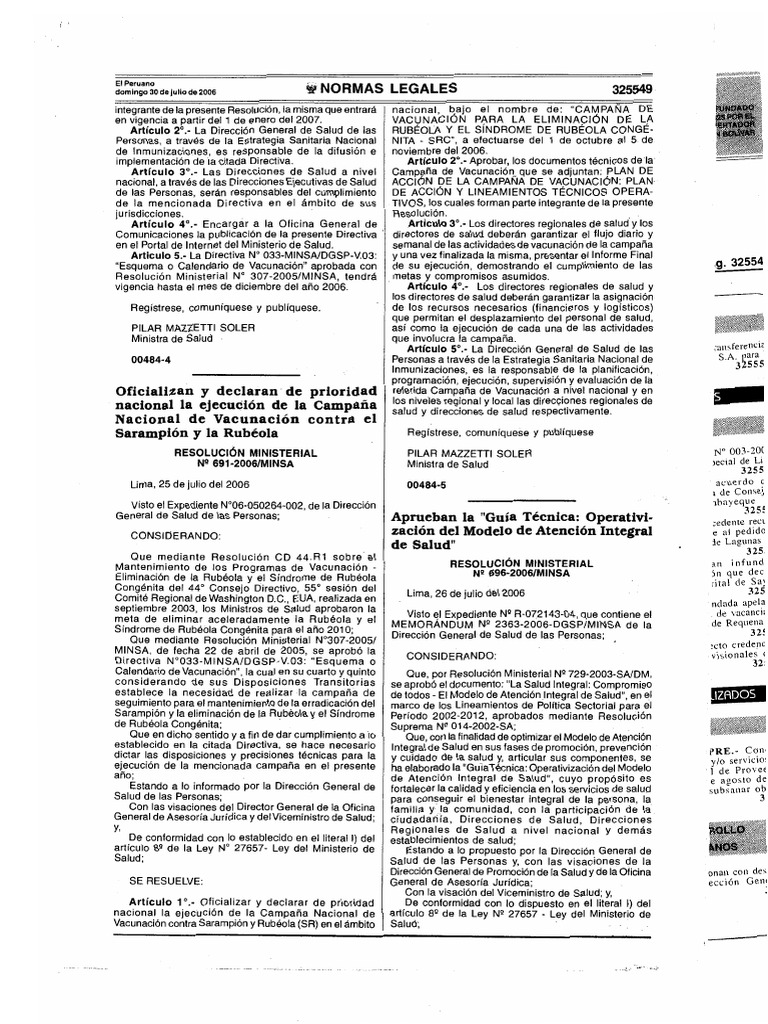 Rm-696-2006-Minsa | PDF