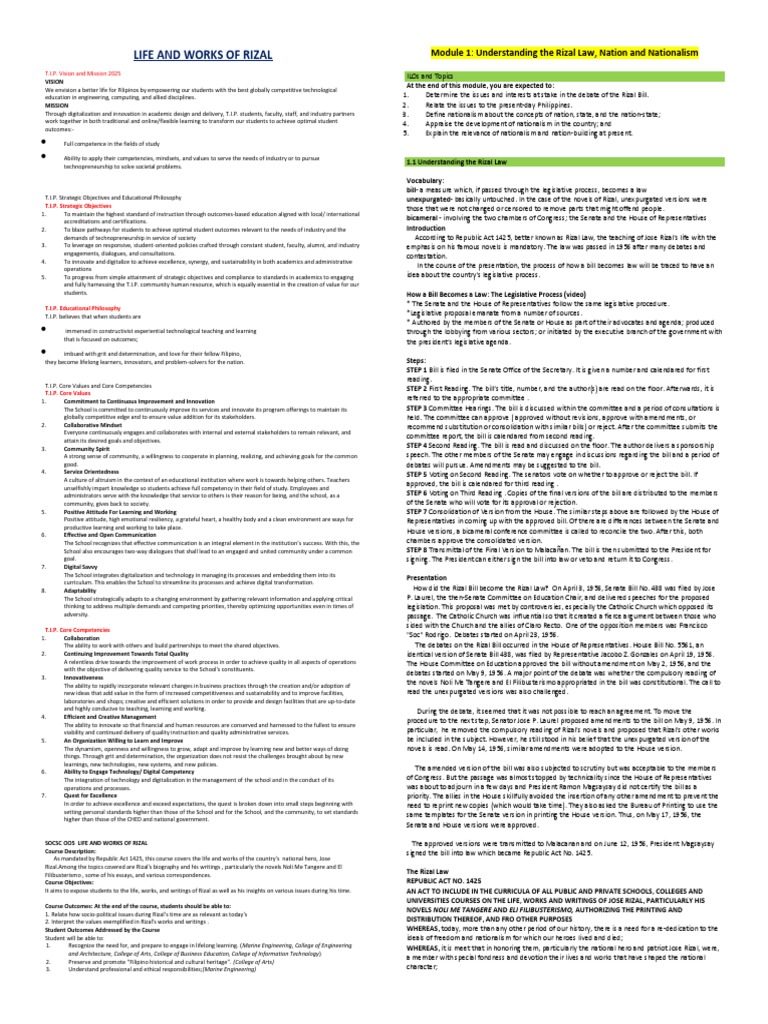 Module 1 6 in Life and Works of Rizal | PDF | Philippines