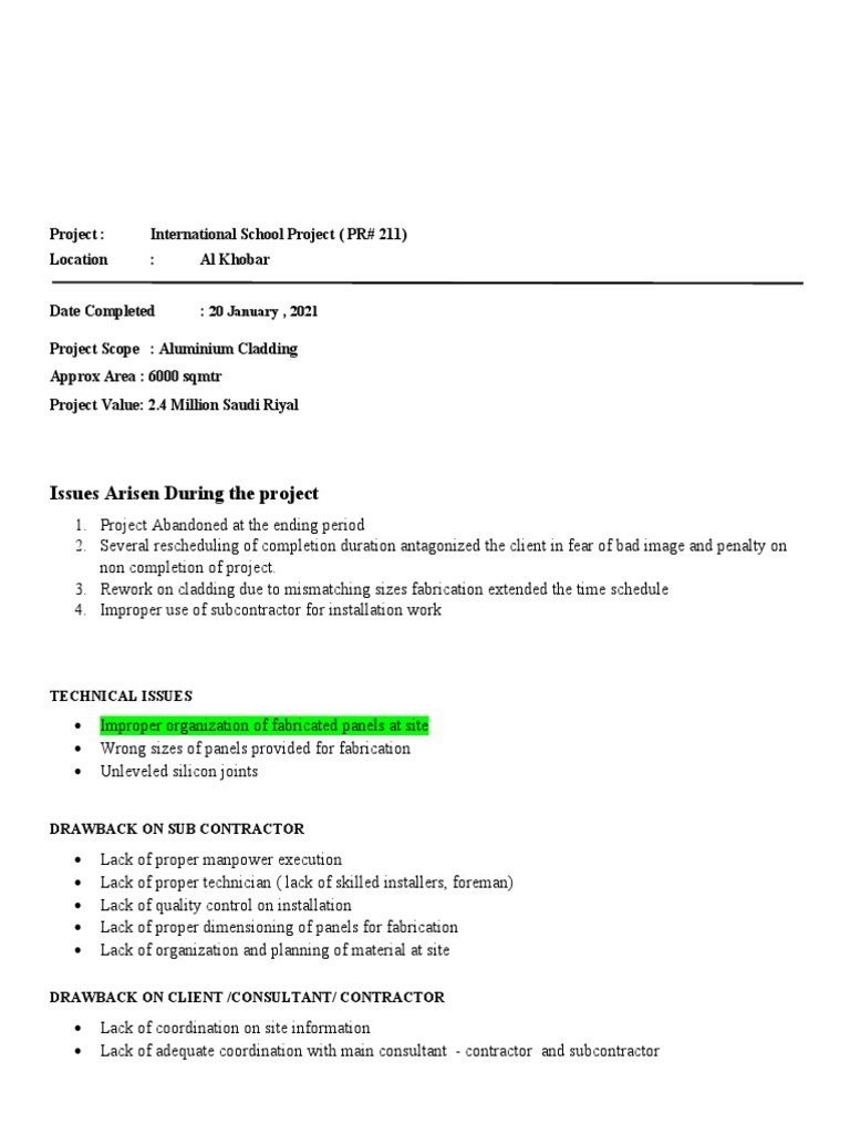 On Completion 211 International School Project | PDF | Specification ...