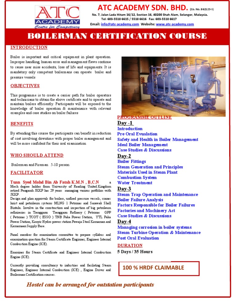 Boilerman Certification Course Overview | PDF | Boiler | Steam