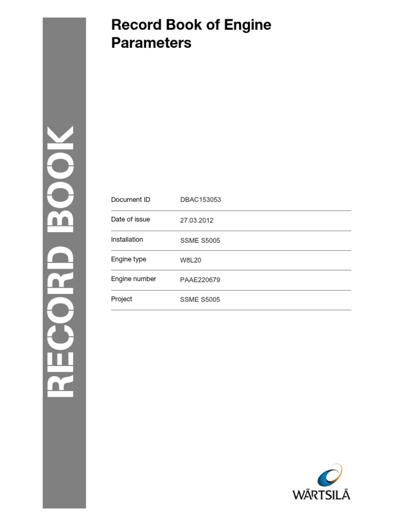 Engine Parameters Record Book | PDF | Internal Combustion Engine ...