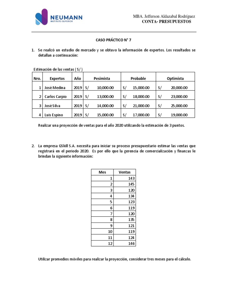 Proyección de Ventas y Presupuestos 2020 | PDF