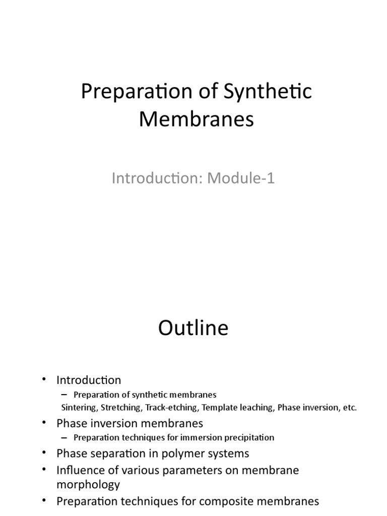 2-1 Preparation of Membranes-Polymeric Membranes | PDF | Plasma ...