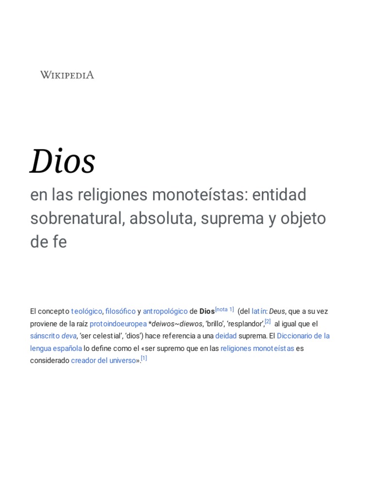 Dios - Wikipedia, La Enciclopedia Libre | PDF | Dios | Nombres de Dios ...