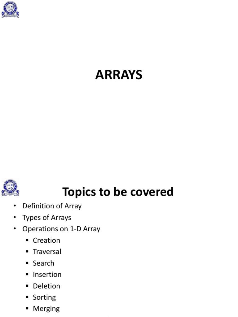 Data Structure - Arrays | Download Free PDF | Array Data Structure | Computing
