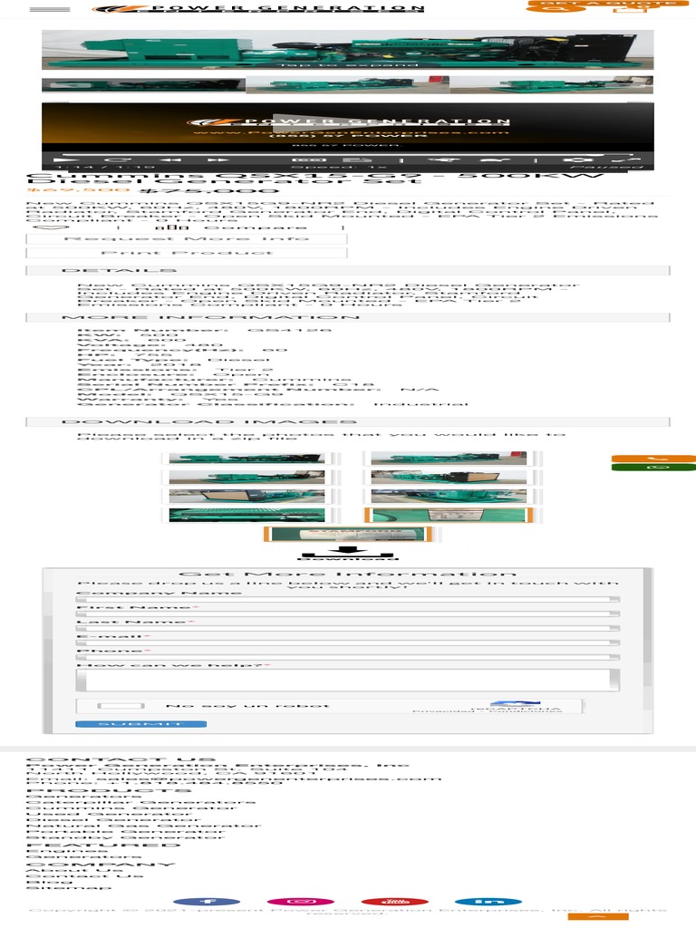Cummins QSX15-G9 - 500KW Diesel Generator Set | PDF | Cummins | Machines
