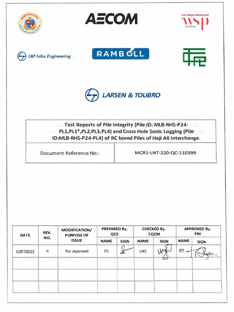 L&T Pile Intrigity & CHSL Test | PDF | Deep Foundation | Young's Modulus