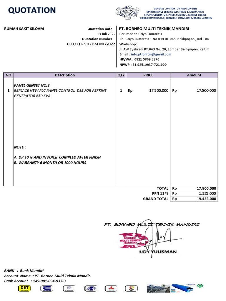 Quotation for Siloam Hospital Services | PDF